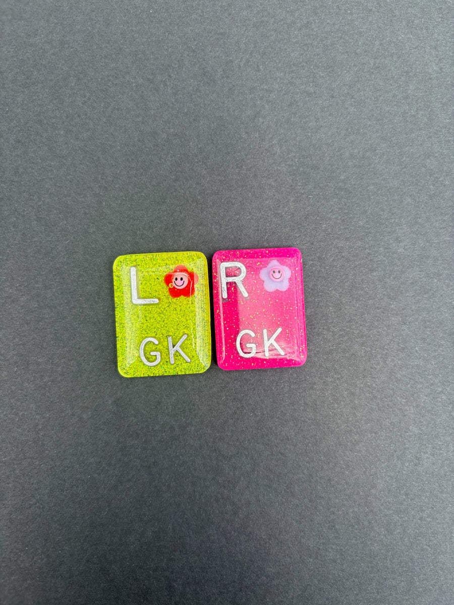 Flower Smiley Face Xray Markers, With 2 or 3 Initials, Rectangle, Glit ...
