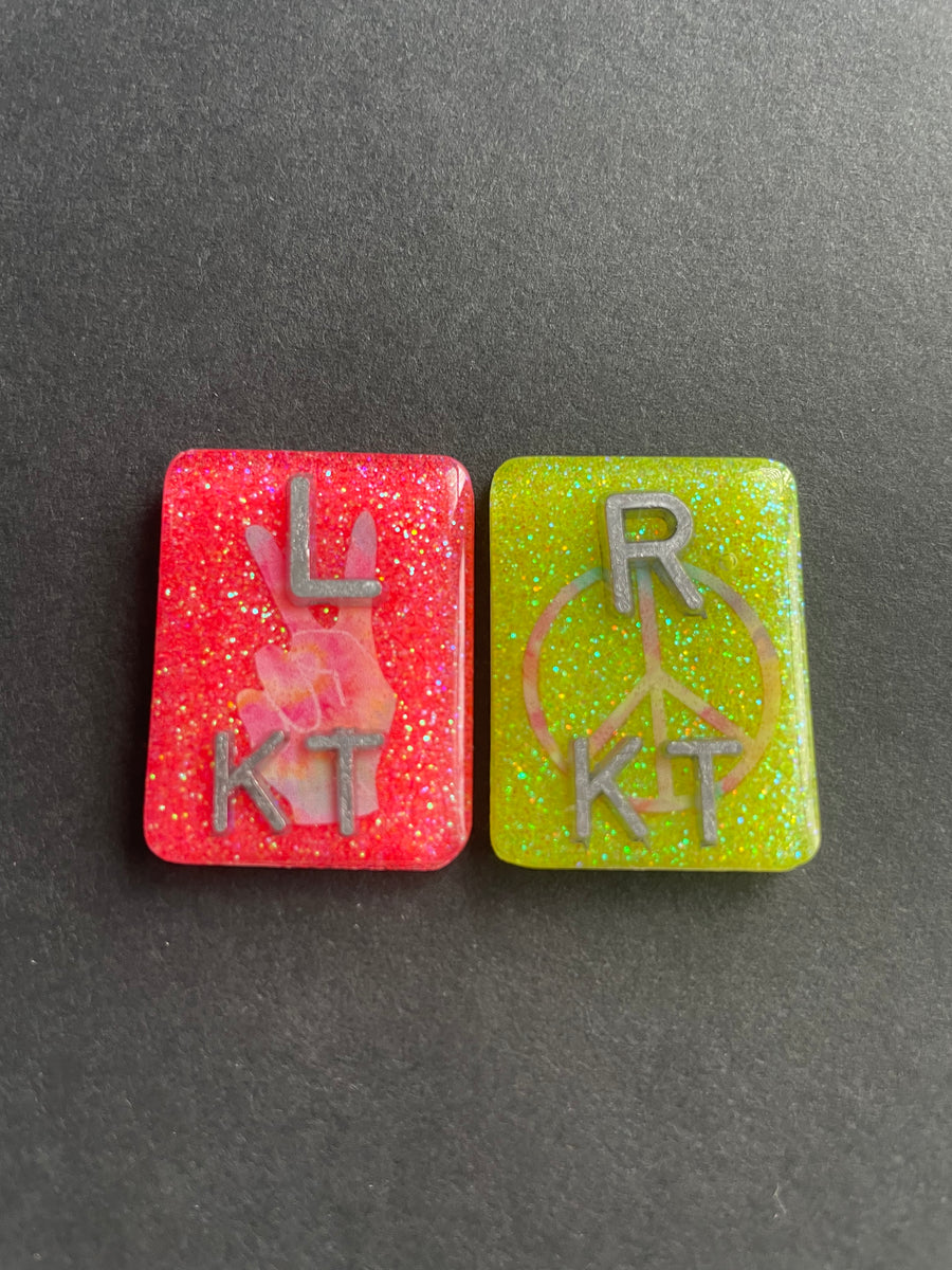 Peace Markers, With Peace sign & hand, With 2 or 3 Initials, glitter ...