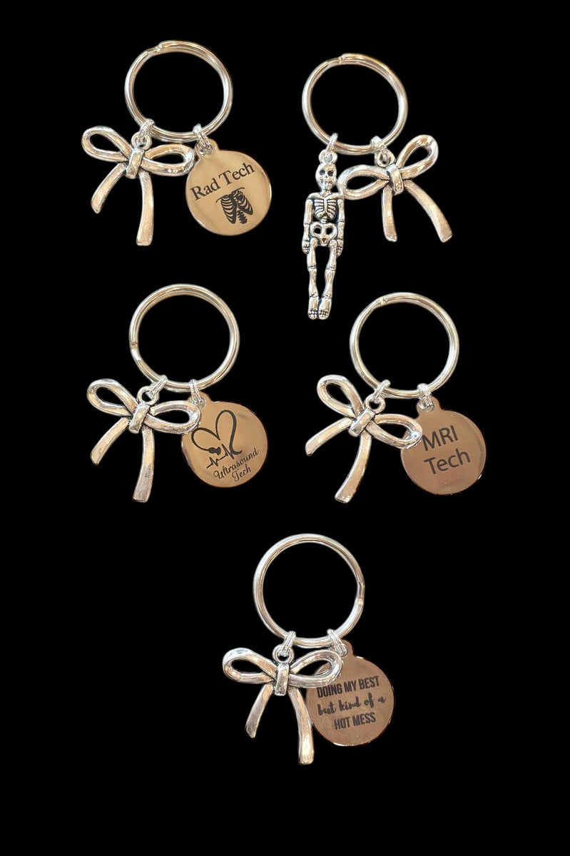 Radiology Keychain, Bow, Coquette, X-ray Tech, Skeleton, Xray, MRI, Ul ...