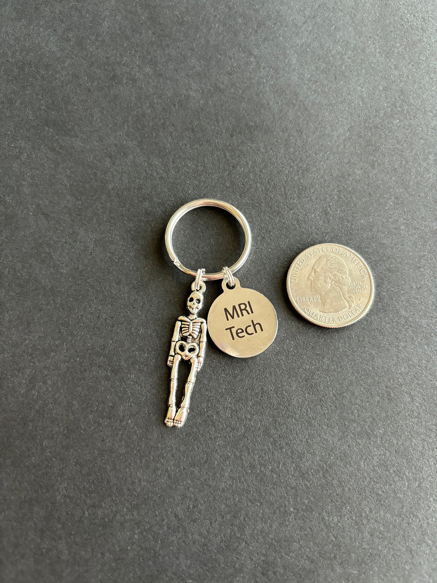 MRI Tech Keychain, Radiology, Graduation, Skeleton, Caduceus, Gift, Ra ...